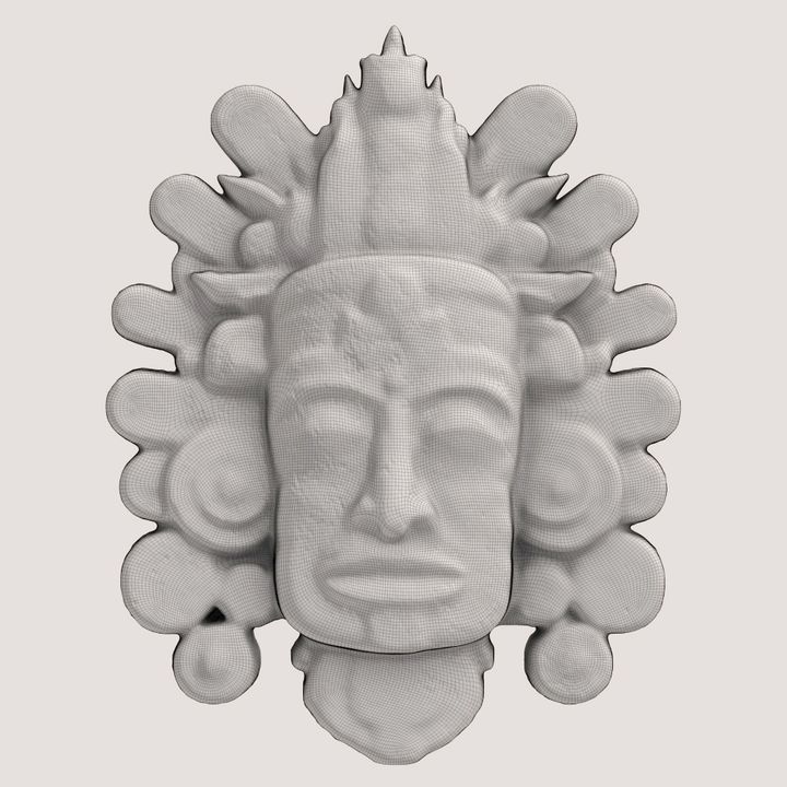 3D Printable Mayan mask by 1xMerch