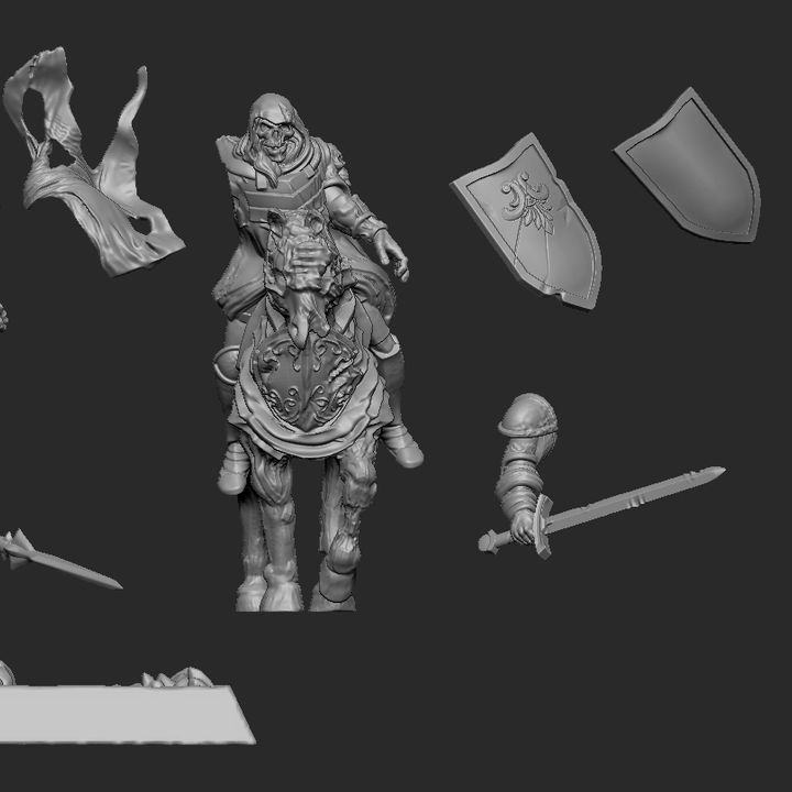 3D Printable Undead Skeleton Horse Rider by Ludwik