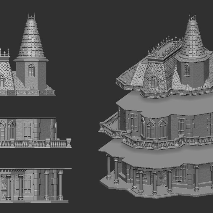 3D Printable Victorian Manor by Ludwik