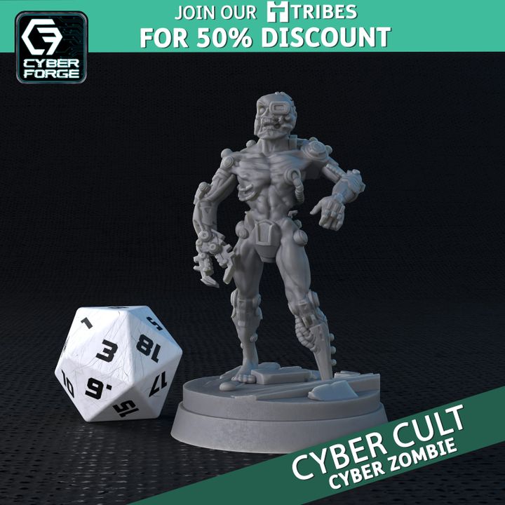 3D Printable Cyber Cult - Cyber Zombie - Additional Miniatures by Titan ...