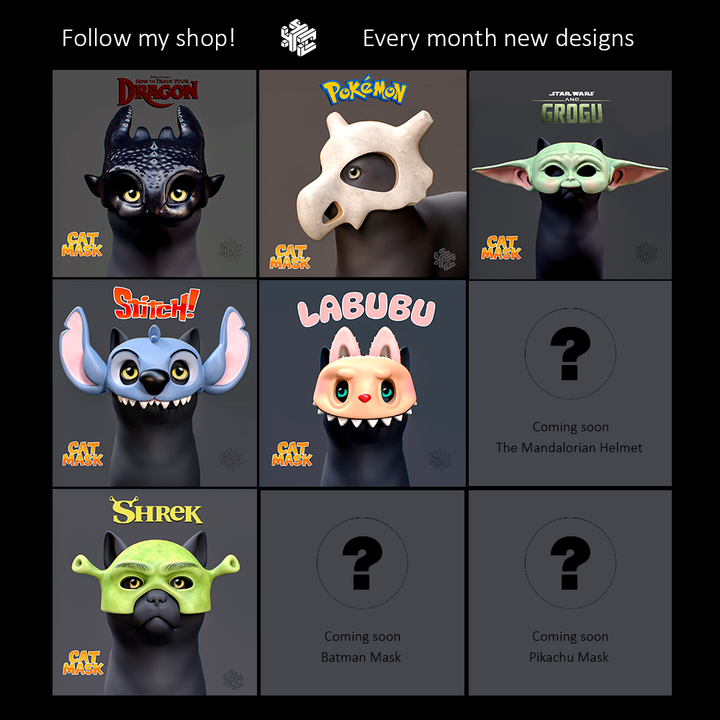 3D Printable Harry Potter Sorting Hat Cat Mask – 3D Printable STL for ...