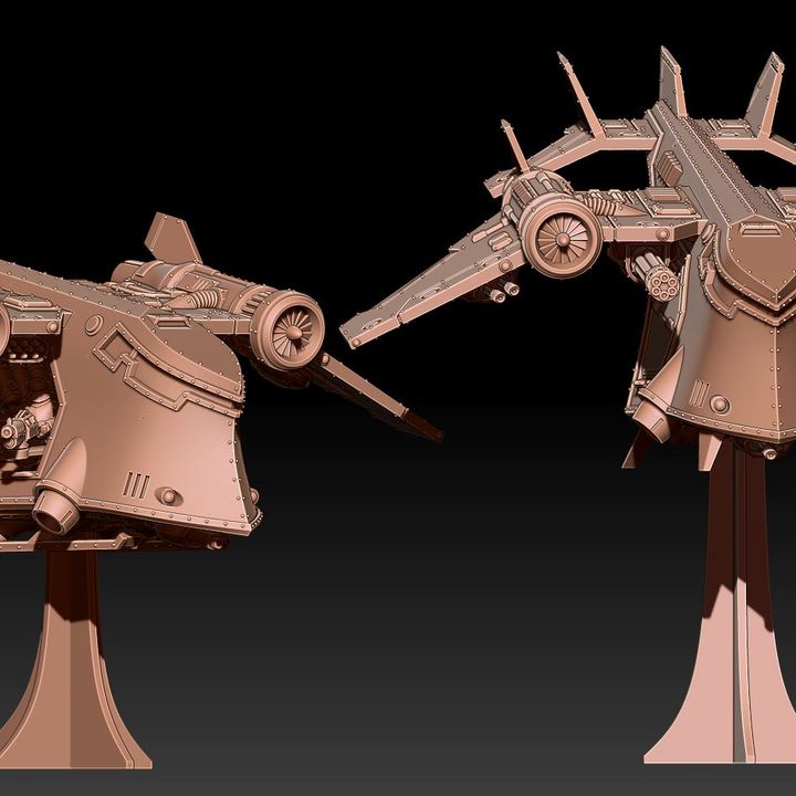 3D Printable Feudal Guard - Gunship by The Makers Cult