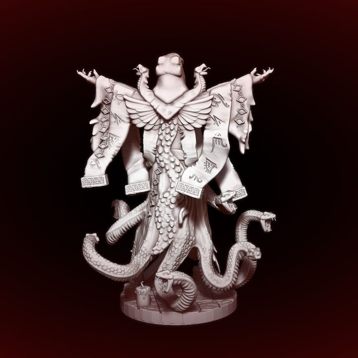 3D Printable Serpent Cult Leader | Presupported by Wicked Wizard Labs