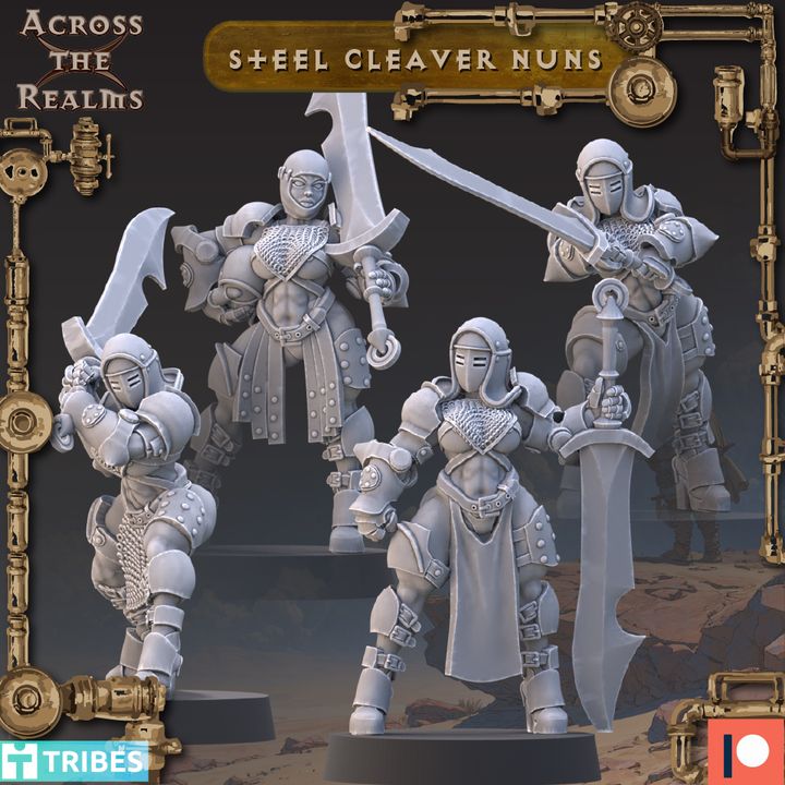 3D Printable Steel Cleaver Nuns by Across the Realms