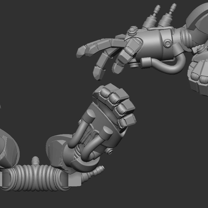 3D Printable Electric gauntlets and backpack addon by Ludwik