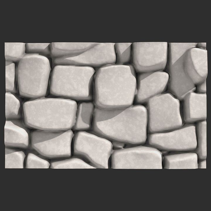 3D Printable Stone Wall R32 by 1xMerch