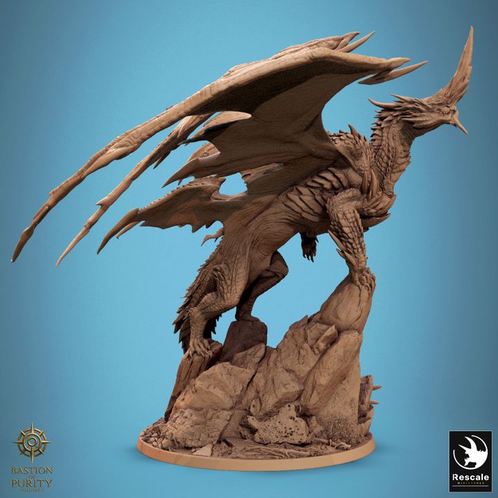 3D Printable Chromatic Blue Dragon - 2024 Redesign by Rescale Miniatures