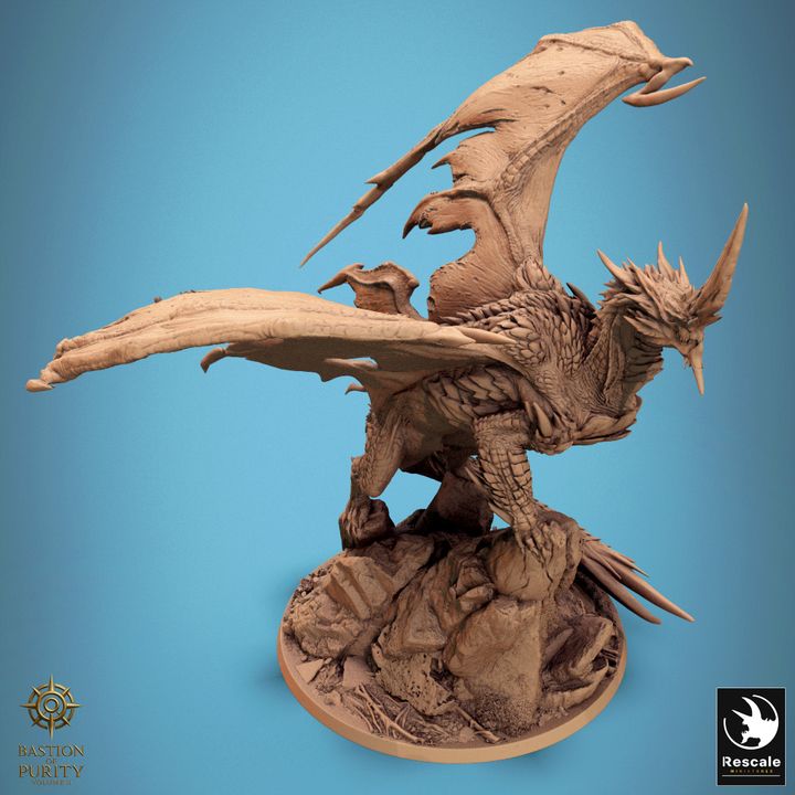 3D Printable Chromatic Blue Dragon - 2024 Redesign by Rescale Miniatures