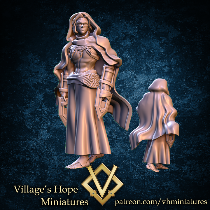 3D Printable Sand Assassin Male Katar User by Village's Hope Miniatures