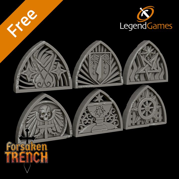 3D Printable LegendGames FREE Trench Crusade Faction Icons by Legend Games