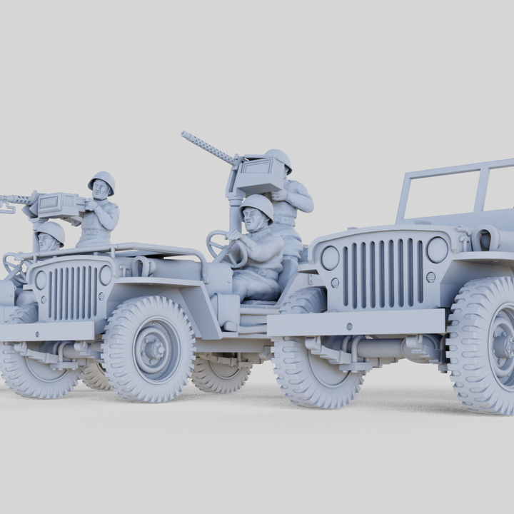3D Printable Willys Jeep - Soviet Army by Night Sky Miniatures
