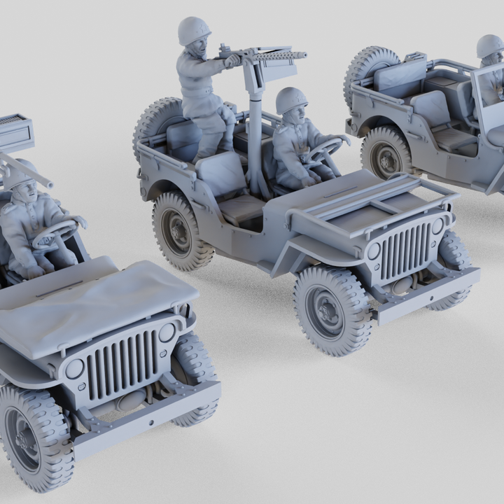 3D Printable Willys Jeep - Soviet Army by Night Sky Miniatures