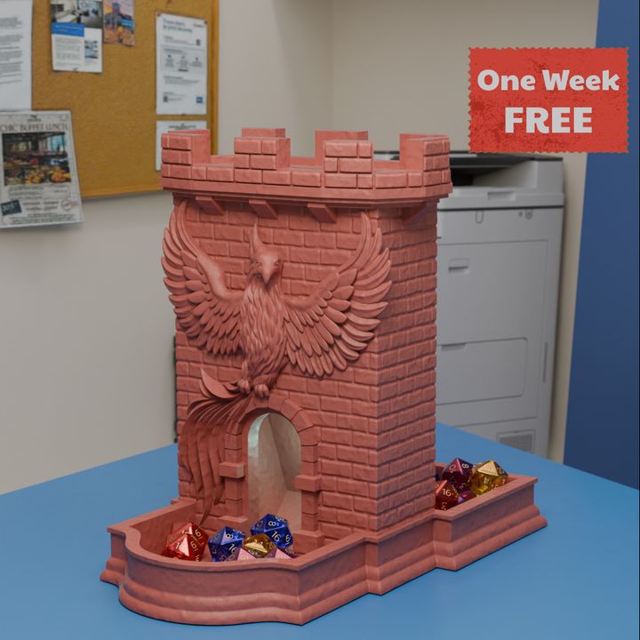 3D Printable Phoenix Dice Tower by Studio Tridimen
