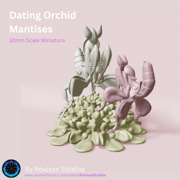 3D Printable Dating Orchid Mantises by Roxioxx