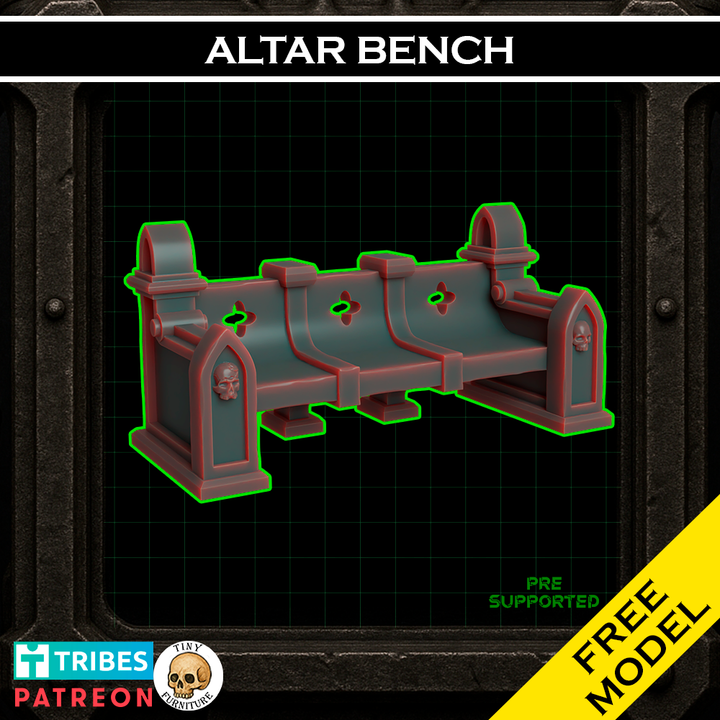 3D Printable Altar Bench by Tiny Furniture