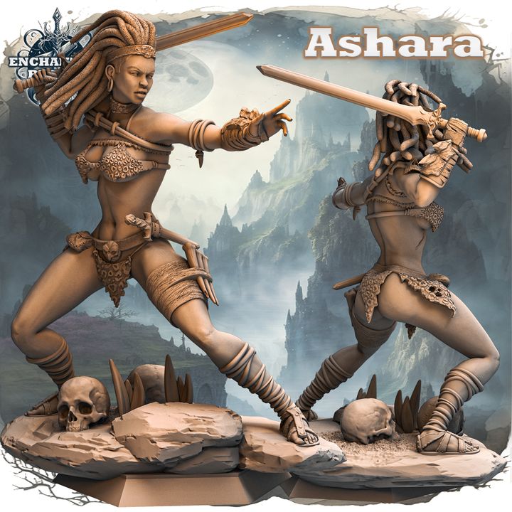 3D Printable Ashara 75mm /NSFW version added/ by Haito