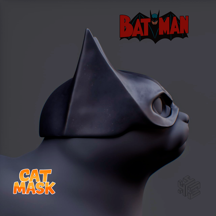 3D Printable Batcat Mask – Funny Batman-Inspired Cat Mask – STL File ...