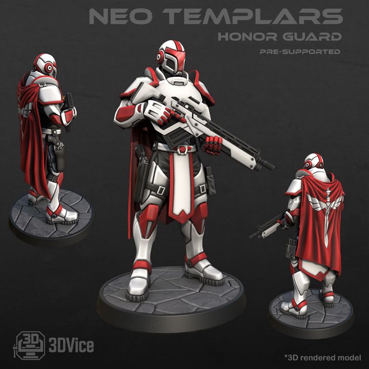 3D Printable Neo Templars - Honor Guard with assault rifle - free model ...