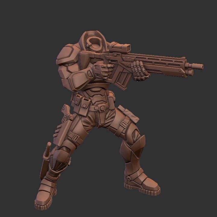 3D Printable Neo Templar - Tenebrite Commando with assault rifle - free ...