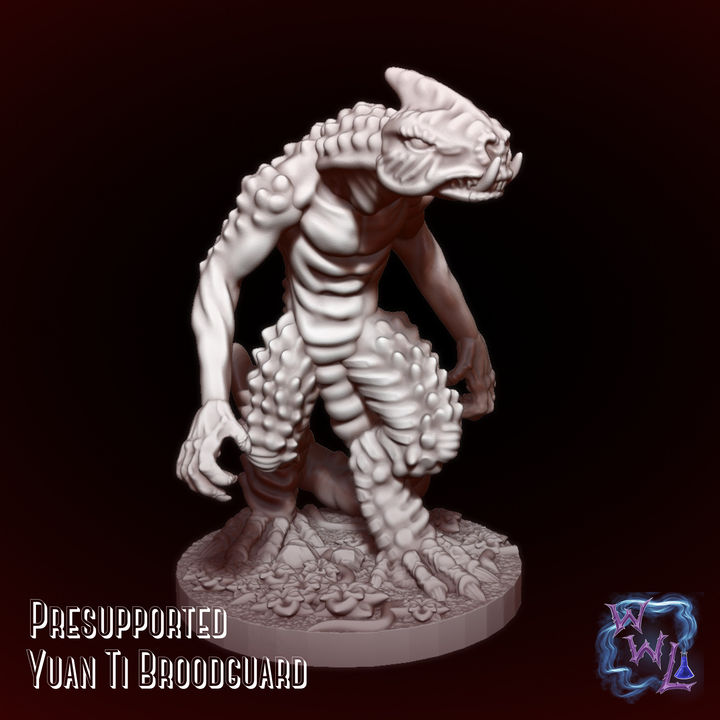 3D Printable Yuan Ti Broodguard | Presupported by Wicked Wizard Labs