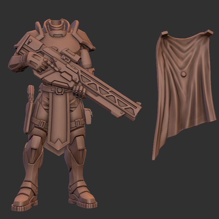 3D Printable Neo Templars - Honor Guard with railgun by Vicko Hazdovac