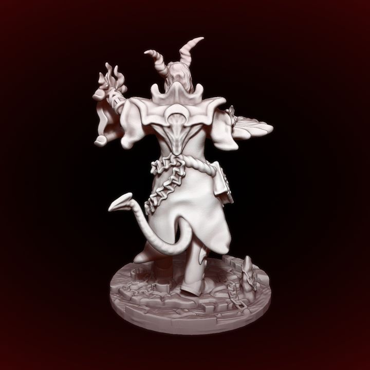 3D Printable Tiefling Wizard | Presupported by Wicked Wizard Labs