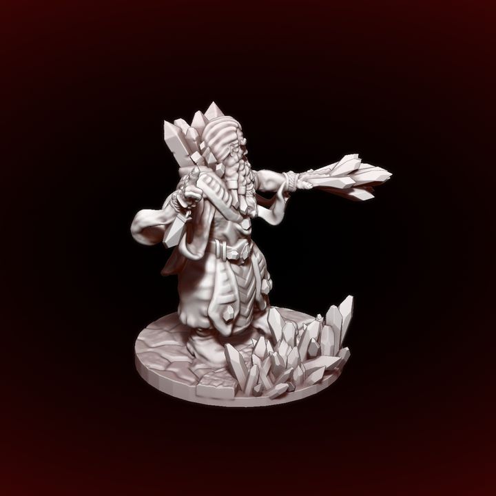 3D Printable Crystal Mage | Presupported by Wicked Wizard Labs