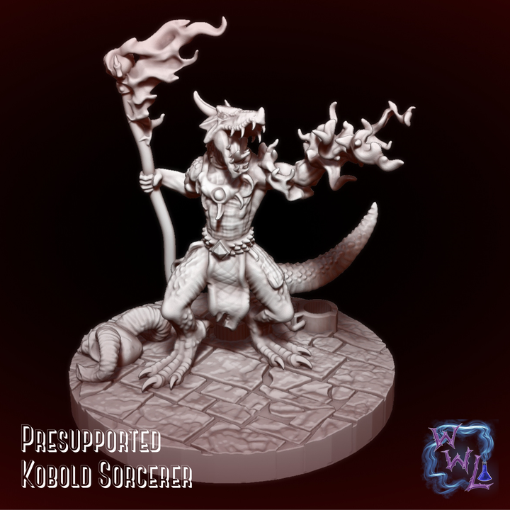 3D Printable Kobold Sorcerer | Presupported by Wicked Wizard Labs