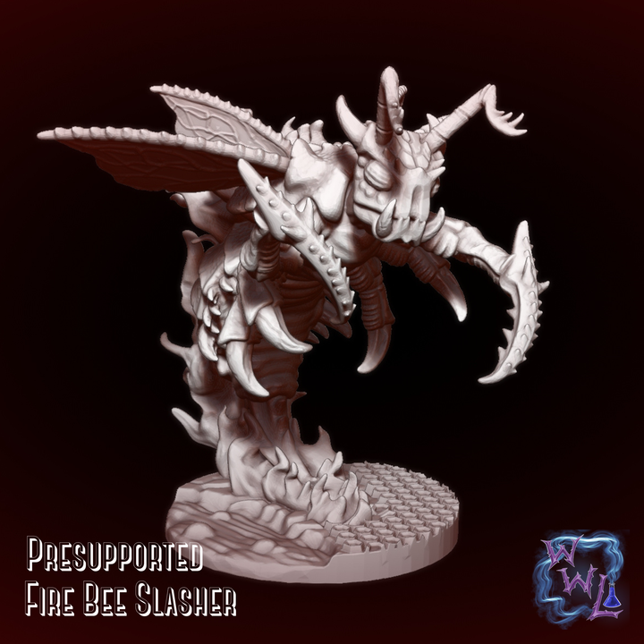 3D Printable Fire Bee Slasher | Presupported by Wicked Wizard Labs