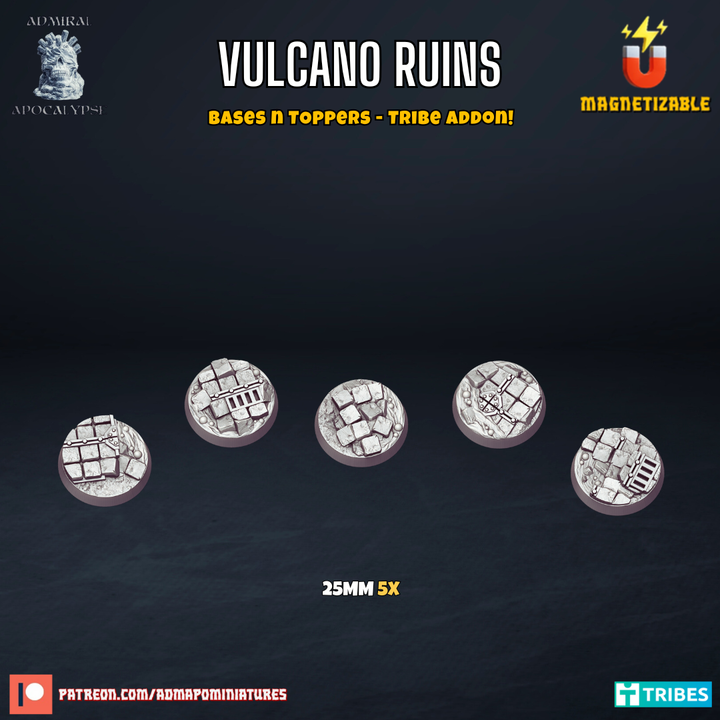 3D Printable Vulcano Ruins Add-on Bases and Toppers (Pre-supported) by ...
