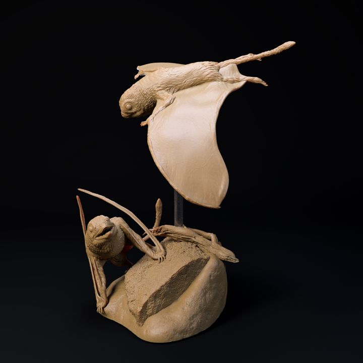 3D Printable Sinomacrops bondei pair 1-3 scale pre-supported pterosaur ...