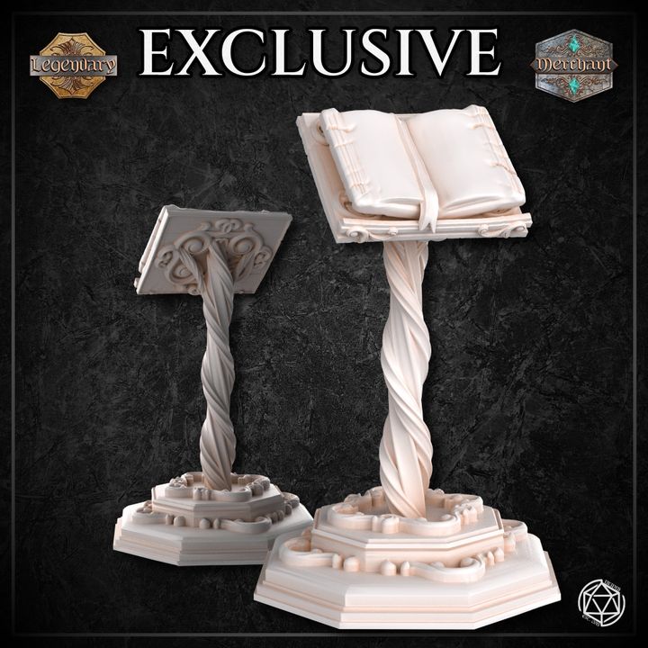 3D Printable Enchanted Book Pedestal by M3DM