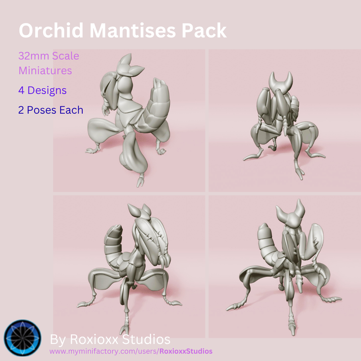 3D Printable Orchid Mantises Pack - 4 Different Designs, 2 poses each ...