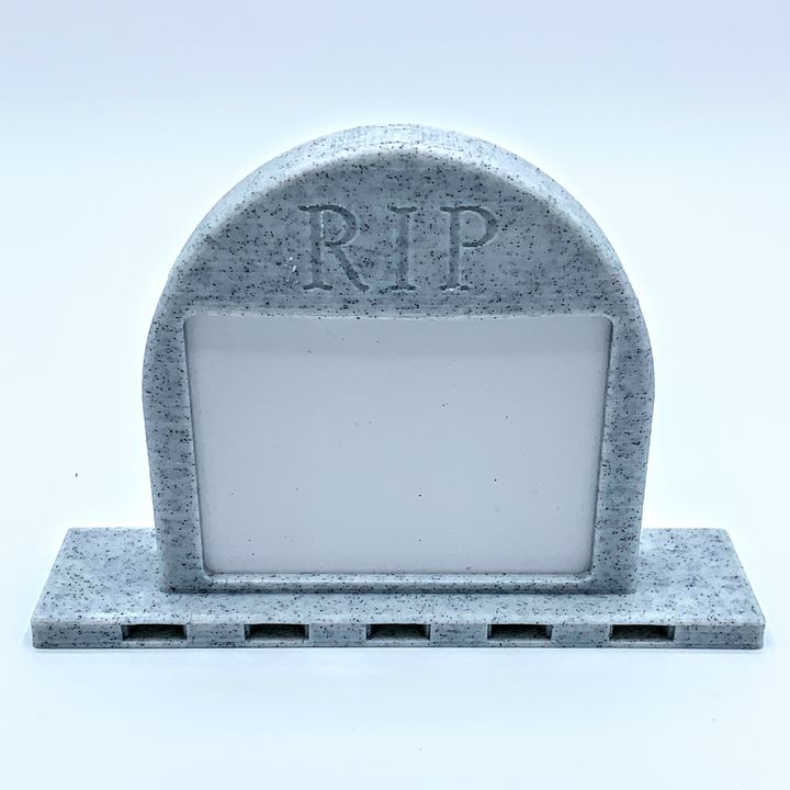 3D Printable Tombstone Name Tent/Plate by Pete Ruttman