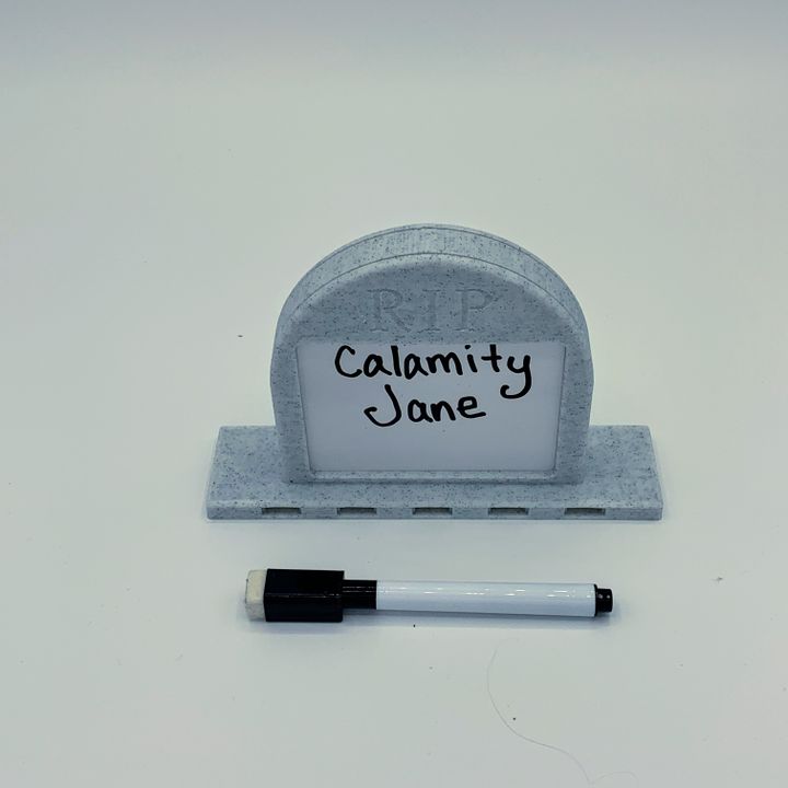 3D Printable Tombstone Name Tent/Plate by Pete Ruttman