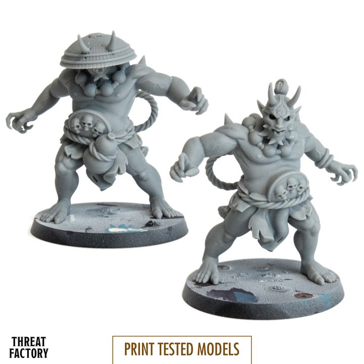3D Printable Oni B - Man (two poses) by Threat Factory