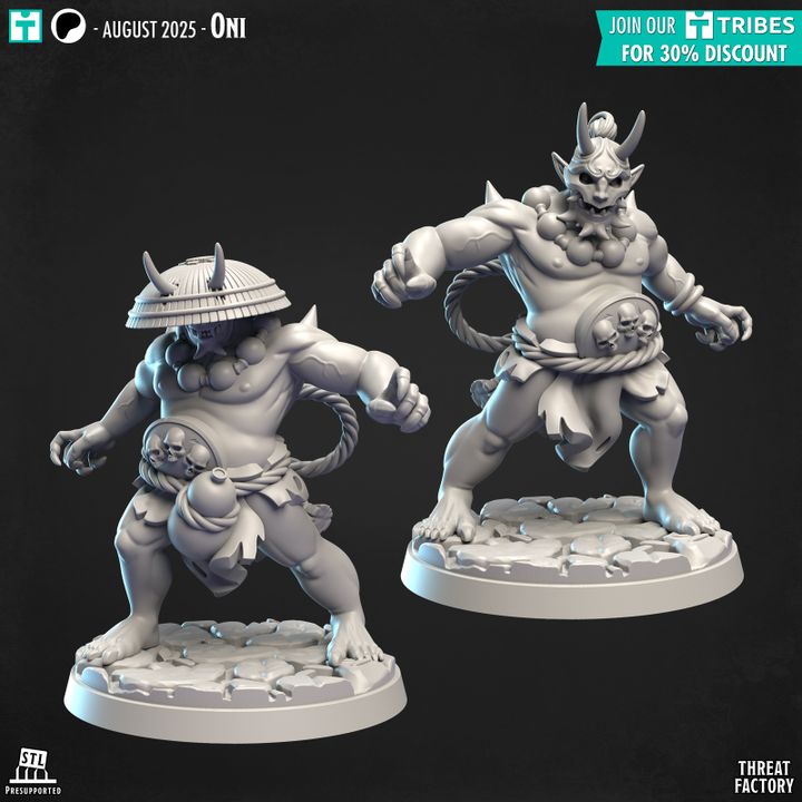 3D Printable Oni B - Man (two poses) by Threat Factory