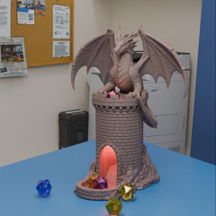 3D Printable Dragon Dice Tower by Studio Tridimen