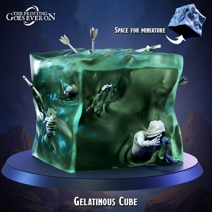 3D Printable Gelatinous Cube - Presupported by The Printing Goes Ever On