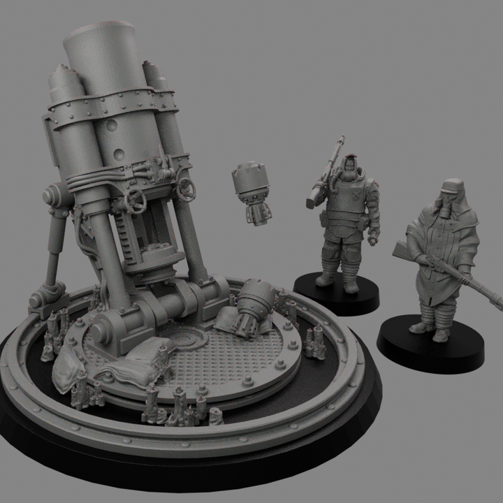 3D Printable Sedivalle - Oragaux Artilleur - rotary mortar ...