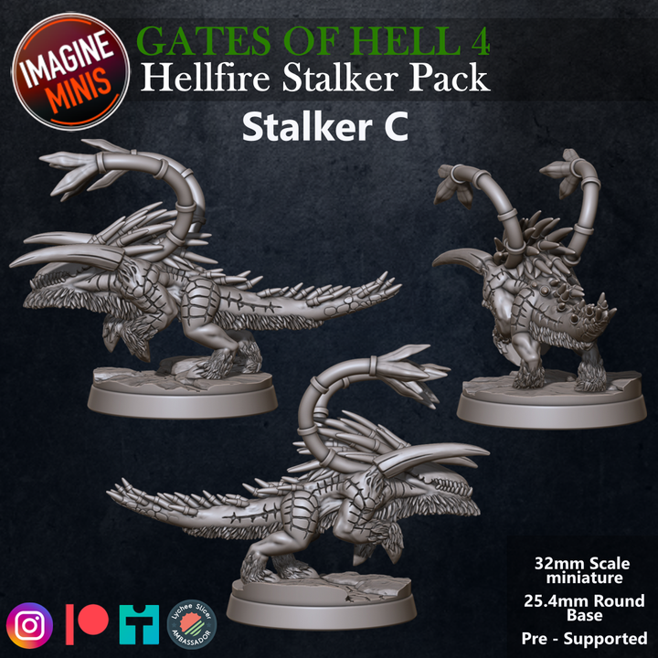 3D Printable Gates of Hell 4 - Hellfire Stalker Pack by Imagine Minis