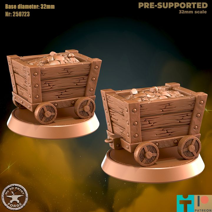 3D Printable Mining Cart by My3DPrintForge