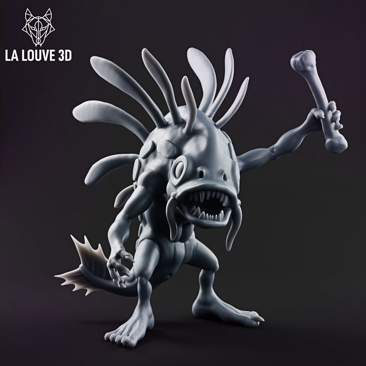 3D Printable Swamp scale 2- murloc by La Louve 3D
