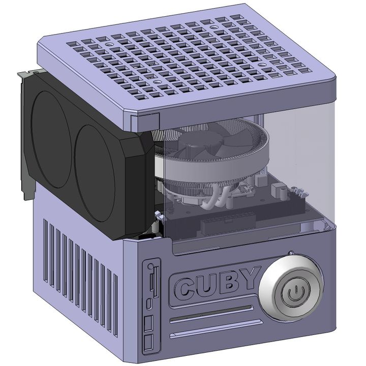 3D Printable M-ITX PC Case, MINI PC, Computer Case by sangmin lee