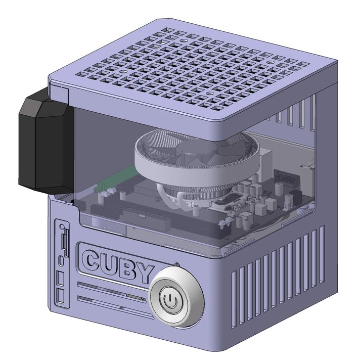 3D Printable M-ITX PC Case, MINI PC, Computer Case by sangmin lee