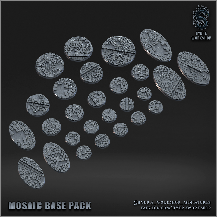3D Printable Mosaic bases by Hydra workshop miniatures