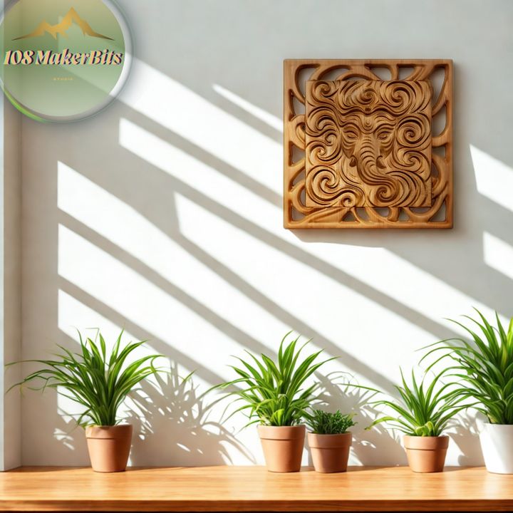 3D Printable Ganesh Swirl Bas-Relief Panel for CNC and 3D printing ...