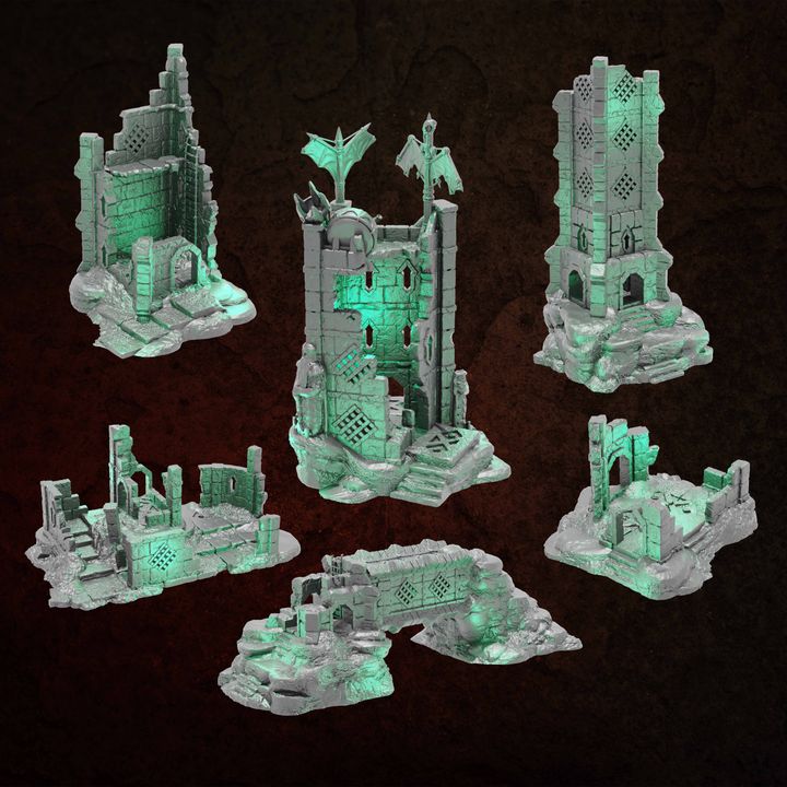3D Printable Ruins of Raven Peak ~ Full Set by Conquest Creations
