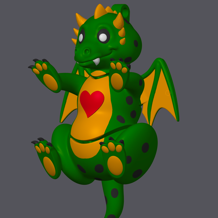 3D Printable Scorch – Wiggle Budz Flexi Dragon 🐉 by Laughing Dragon Foundries