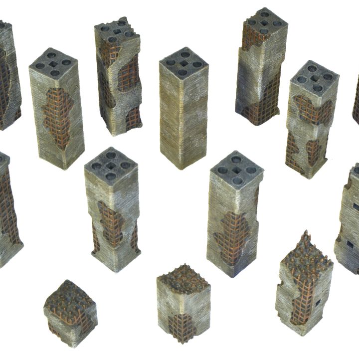 3D Printable [Commercial License] Concrete Buildings Ruins - STL Files ...